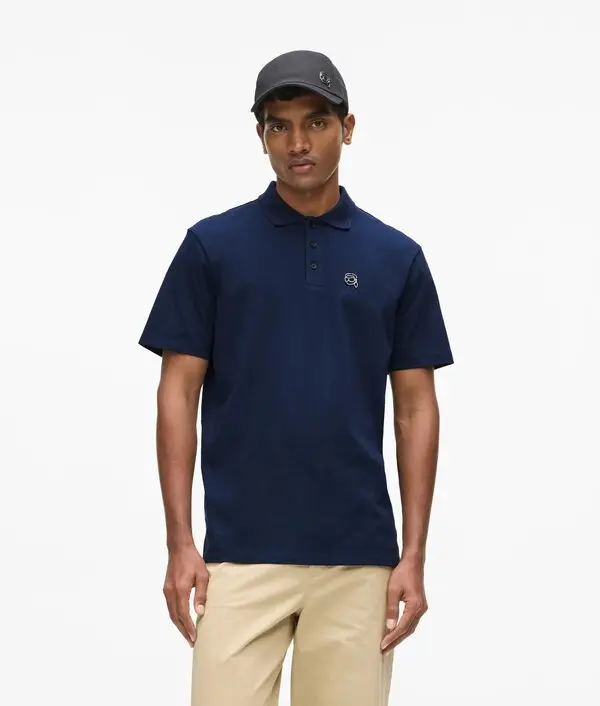 Karl Lagerfeld Ikon Jersey Polo Shirt - Medieval Blue