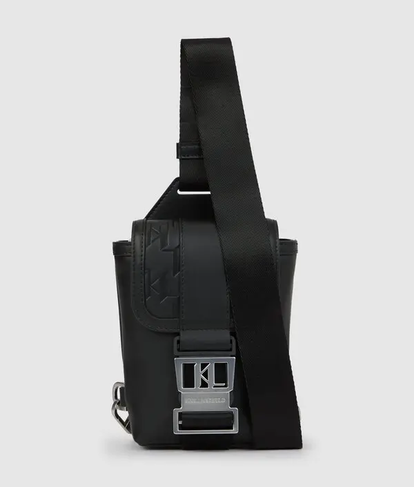 Karl Lagerfeld K/traveller Monogram Crossbody Bag - Black
