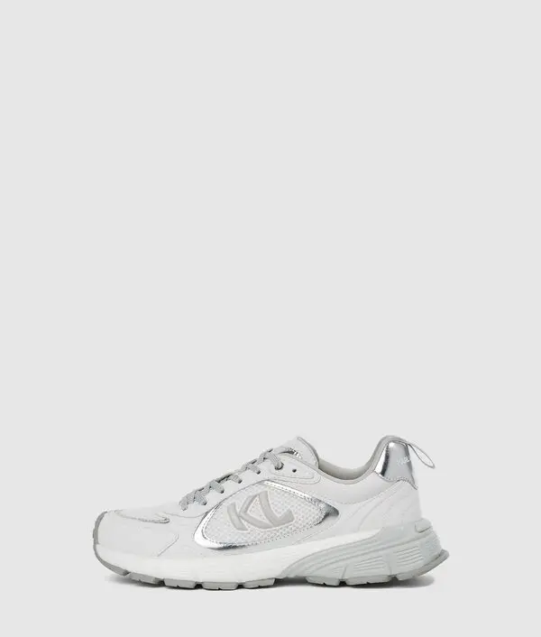 KL JEANS Orion Monogram Sneakers With Metallic Accents - White