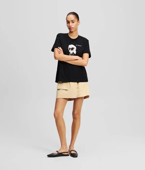 Karl Lagerfeld Ikon Aquarelle Cotton T-shirt - Black