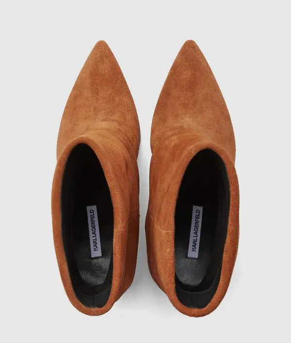 Karl Lagerfeld Debutante Fold-down Suede Ankle Boots