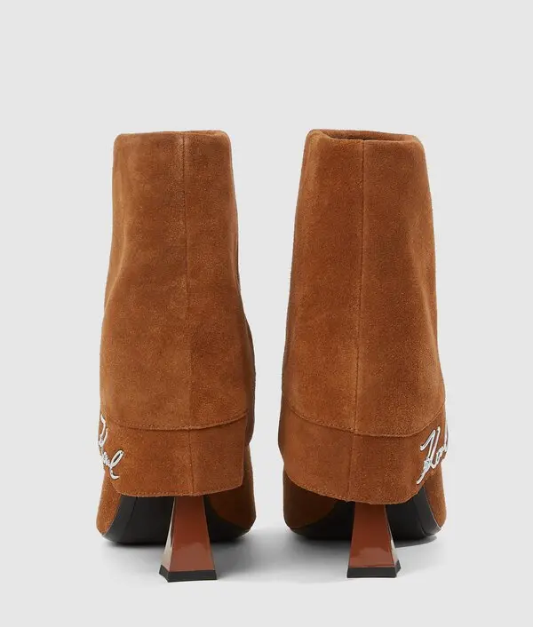 Karl Lagerfeld Debutante Fold-down Suede Ankle Boots