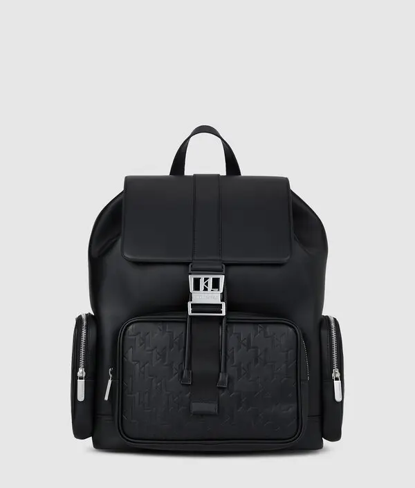 Karl Lagerfeld K/traveller Backpack With Embossed Monogram - Black