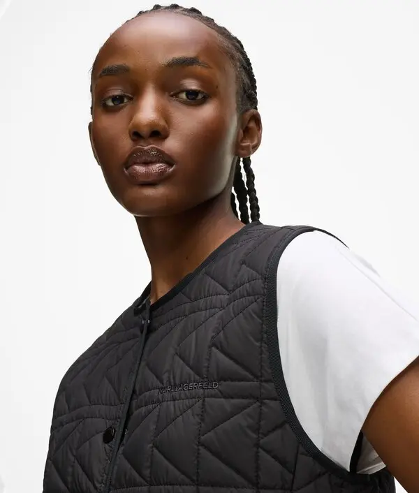 Karl Lagerfeld Lightweight Quilted Technical Taffeta Gilet