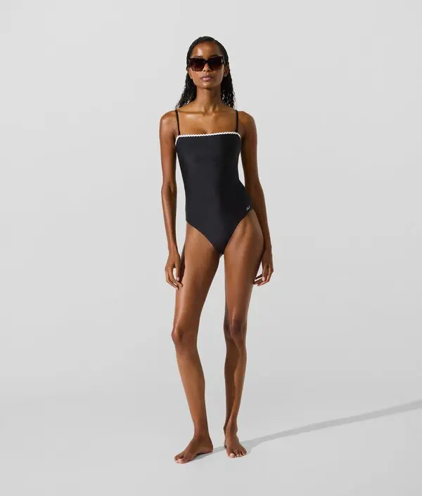 Karl Lagerfeld Scalloped Edge One-piece Swimsuit