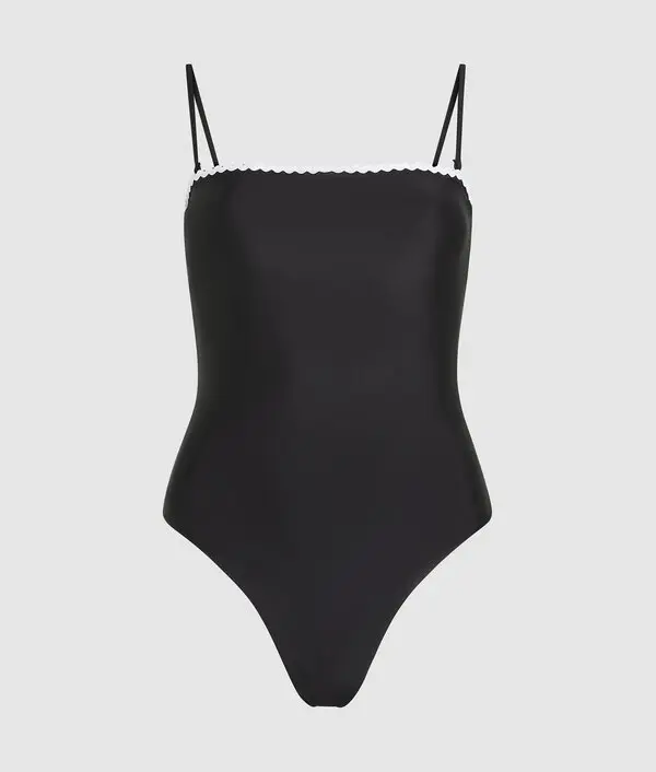 Karl Lagerfeld Scalloped Edge One-piece Swimsuit