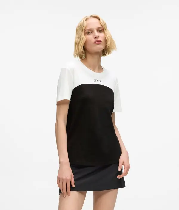 Karl Lagerfeld Signature Logo T-shirt - White/black
