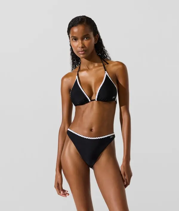 Karl Lagerfeld Scalloped Bikini Bottoms - Black