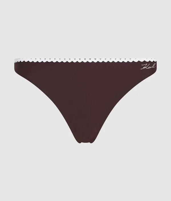 Karl Lagerfeld Scalloped Bikini Bottoms - Fudge