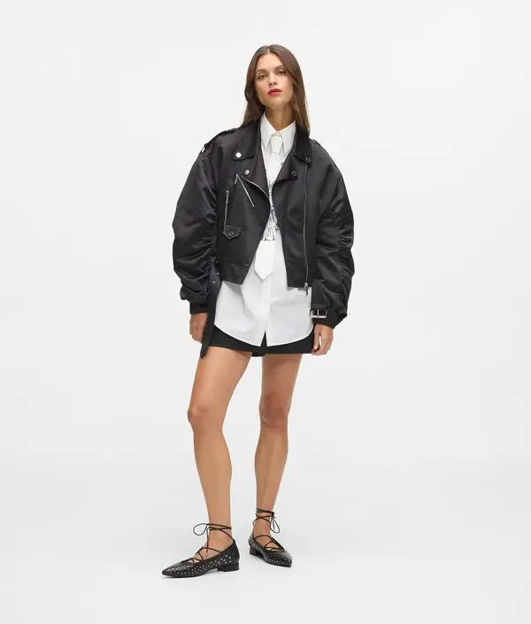 Karl Lagerfeld Satin Bomber Jacket