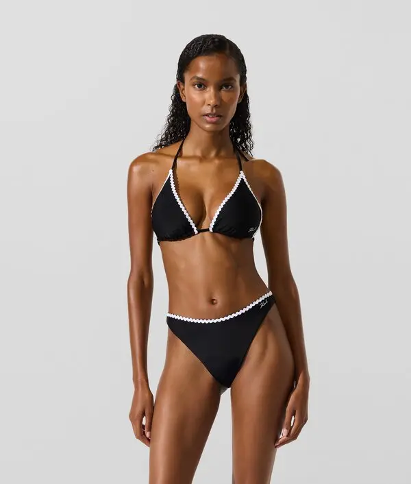 Karl Lagerfeld Scallop Triangle Bikini Top - Black