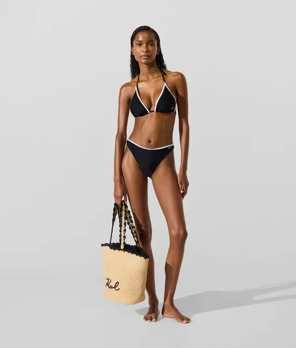 Karl Lagerfeld Scallop Triangle Bikini Top