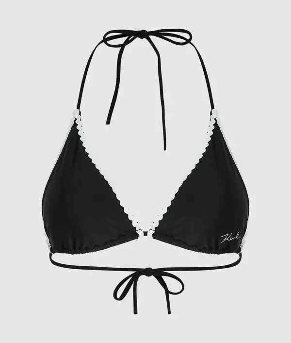 Karl Lagerfeld Scallop Triangle Bikini Top