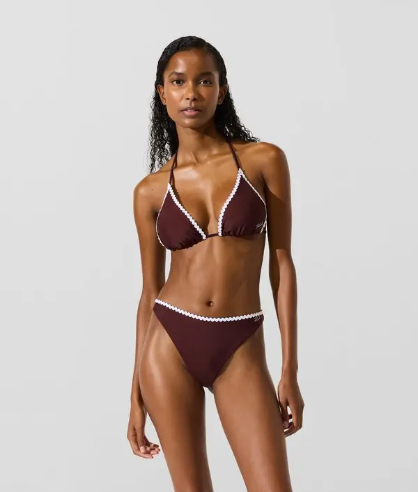 Karl Lagerfeld Scallop Triangle Bikini Top - Fudge