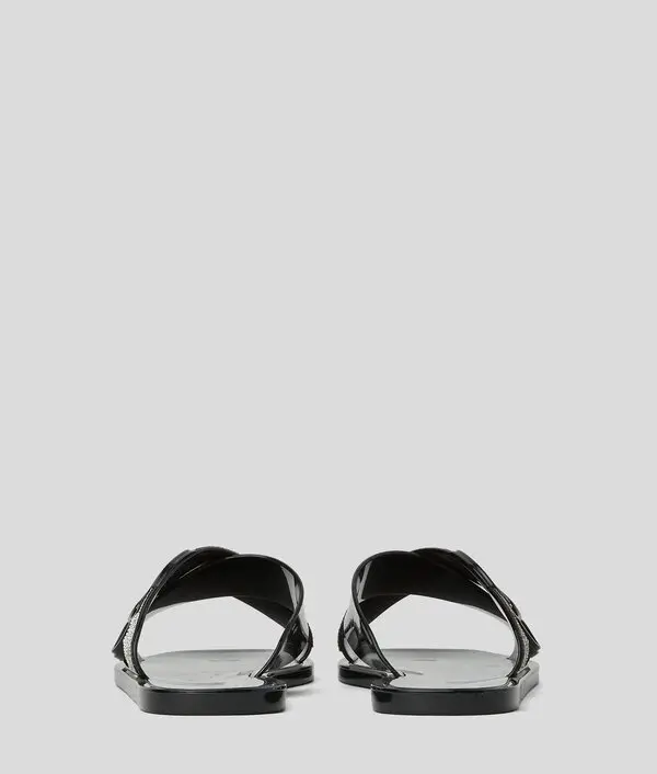 Karl Lagerfeld Ikon Nft Jelly Rhinestone Flat Sandals