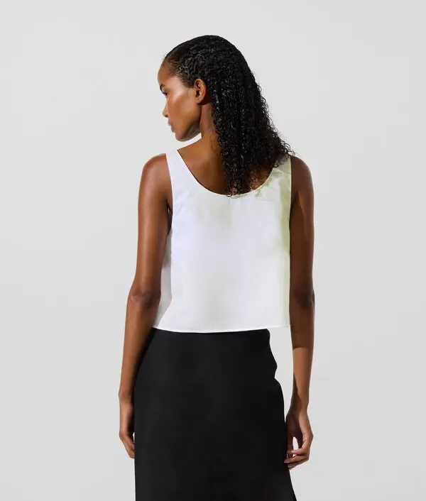 Karl Lagerfeld Sleeveless Tie-front Beach Top - White