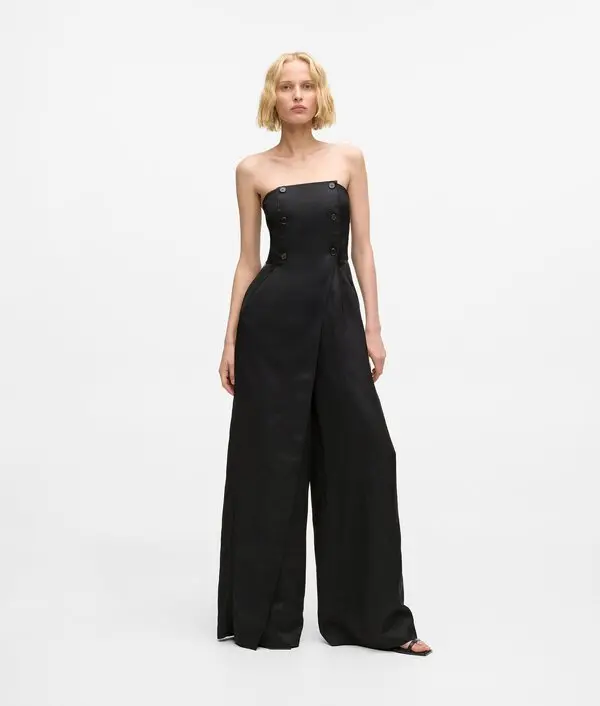 Karl Lagerfeld Tailored Wide-leg Jumpsuit - Black