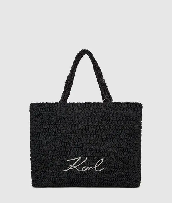 Karl Lagerfeld K/signature Crochet Tote - Black
