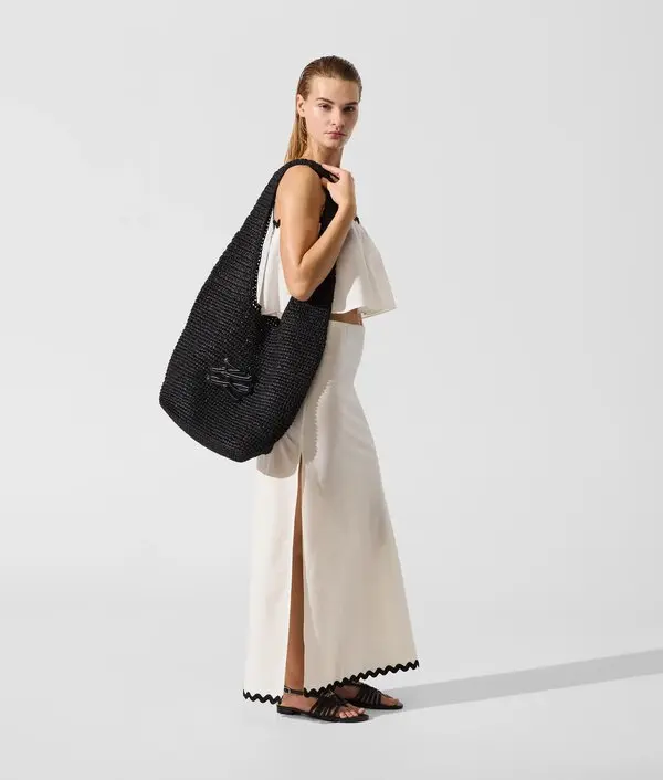 Karl Lagerfeld K/autograph Crochet Hobo Bag - Black
