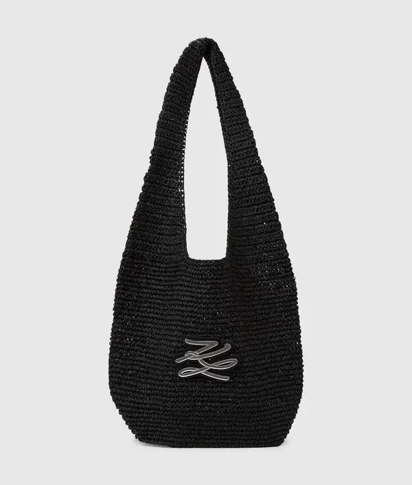 Karl Lagerfeld K/autograph Crochet Hobo Bag - Black