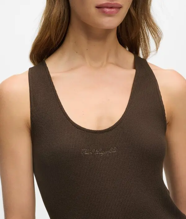 Karl Lagerfeld Ribbed V-neck Tank Top