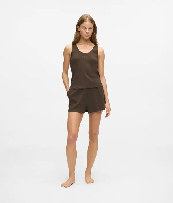 Karl Lagerfeld Ribbed V-neck Tank Top