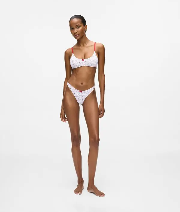Karl Lagerfeld Heart Print Bralette