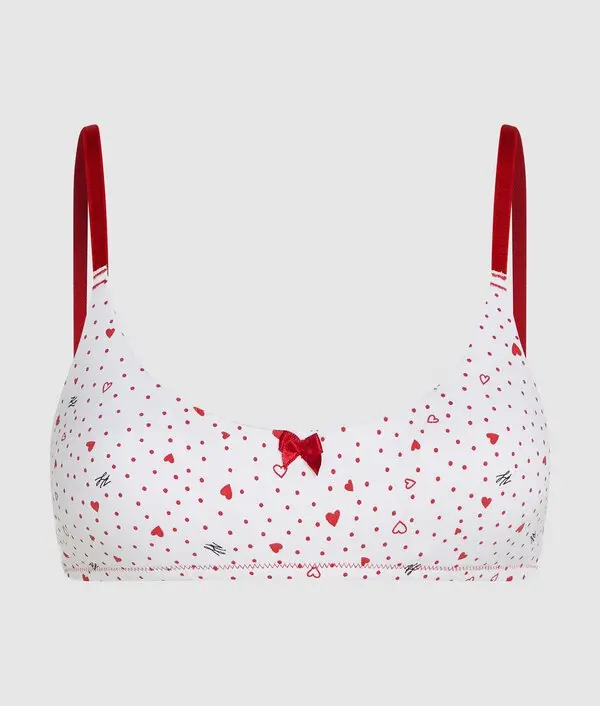 Karl Lagerfeld Heart Print Bralette