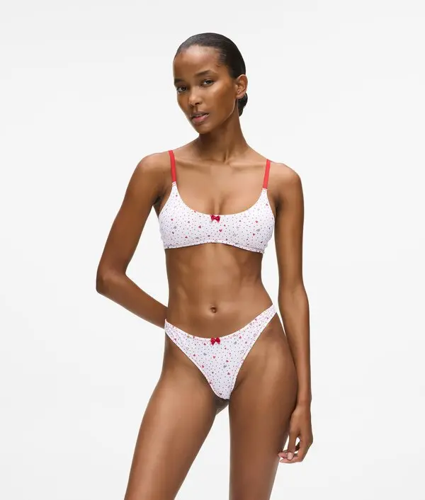 Karl Lagerfeld Heart Print Bralette - Hearts