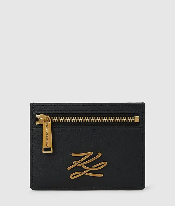 Karl Lagerfeld K/autograph Cardholder With Zip - Black/gold