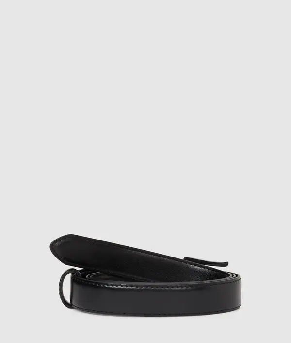 Karl Lagerfeld K/signature Crystal Embellished Leather Belt