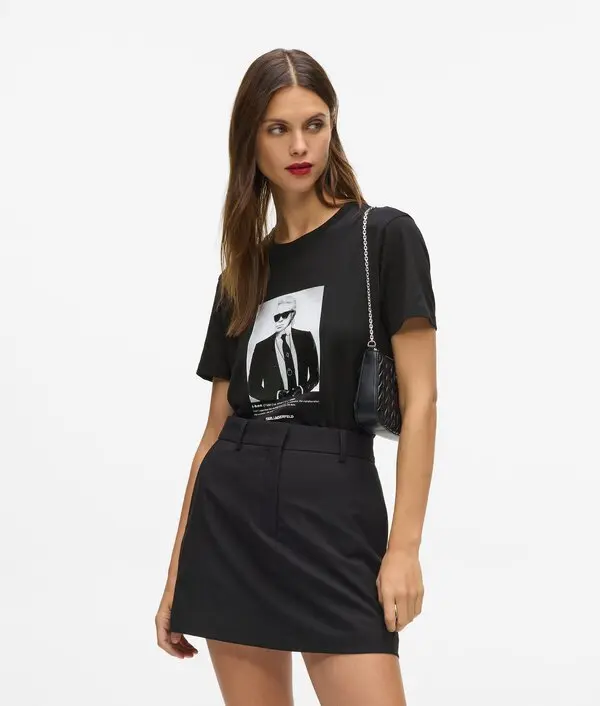 Karl Lagerfeld Choupette Portrait T-shirt - Black