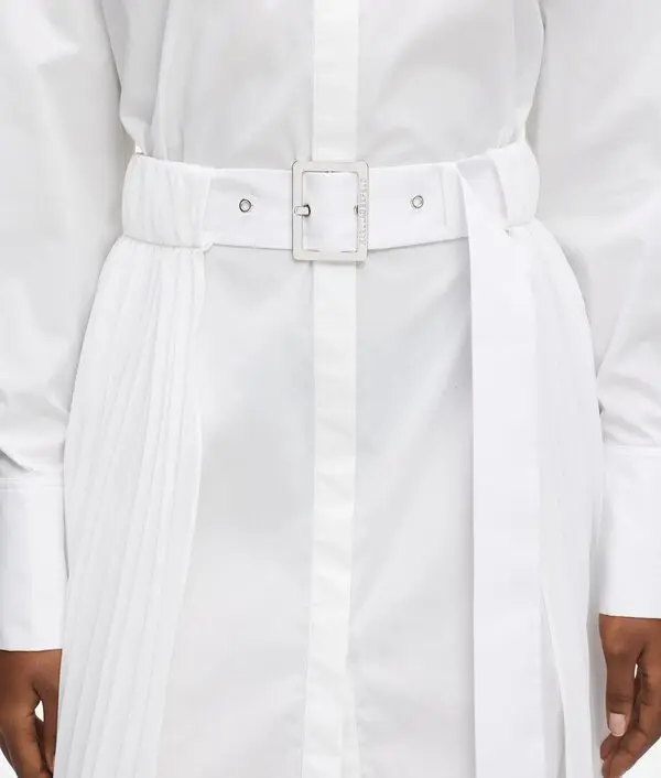 Karl Lagerfeld Long-sleeve Shirt Dress With Detachable Pleated Skirt