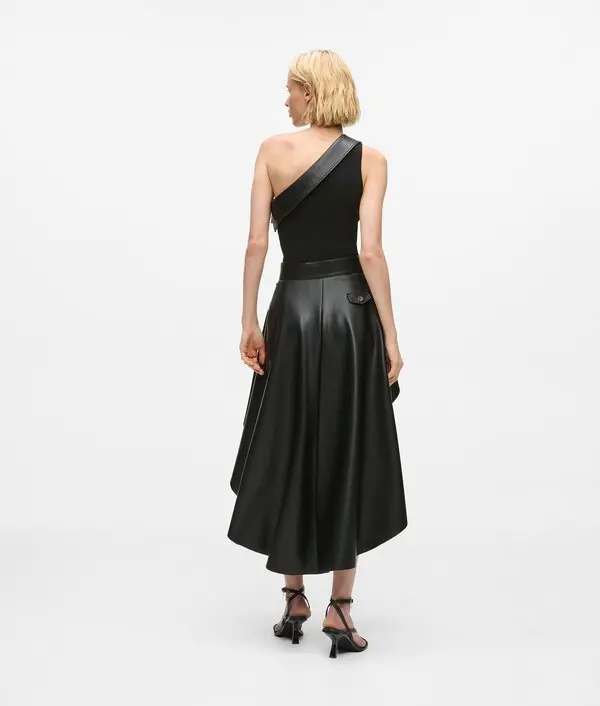 Karl Lagerfeld One-shoulder Asymmetrical Biker Dress