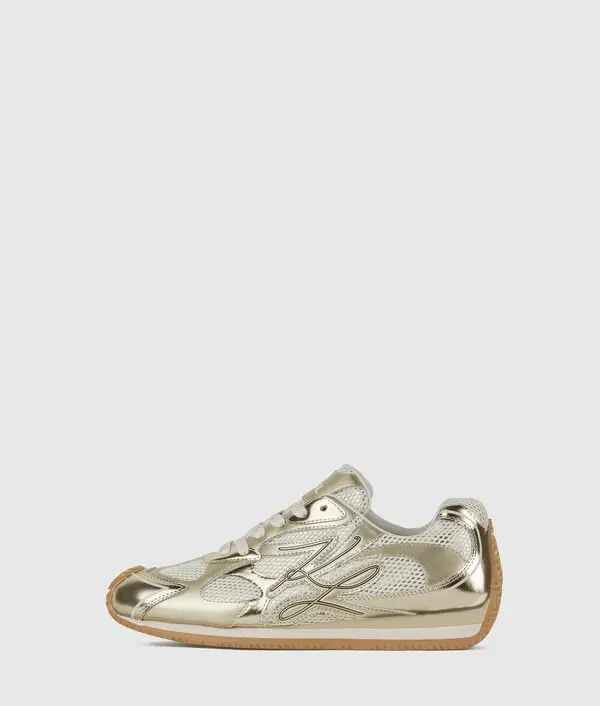 Karl Lagerfeld Velocette Autograph Overlay Sneakers - Gold