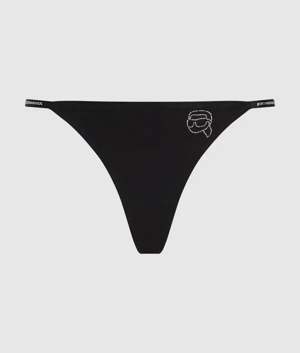 Karl Lagerfeld Ikon Rhinestones Thong - Black
