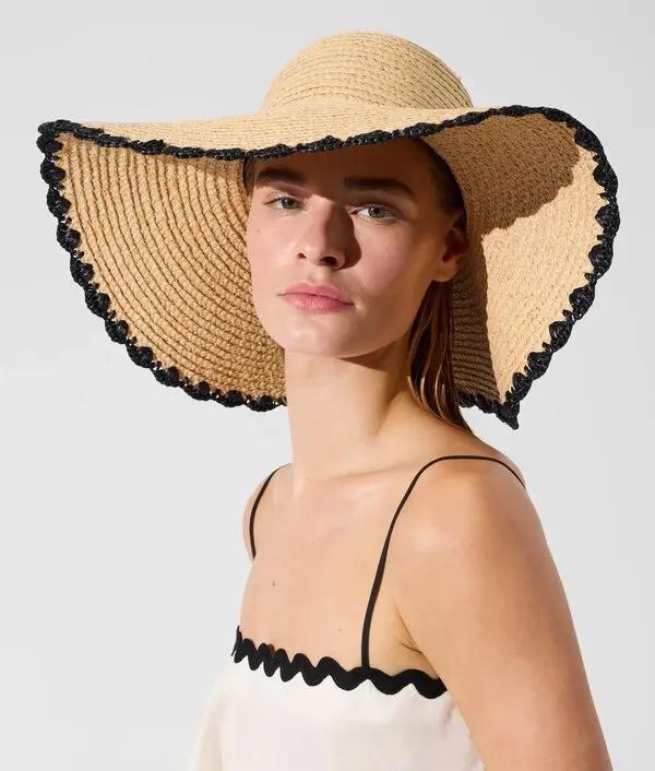 Karl Lagerfeld K/signature Scallop Beach Hat