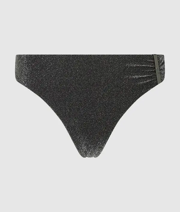 Karl Lagerfeld Metallic Bikini Bottoms - Black