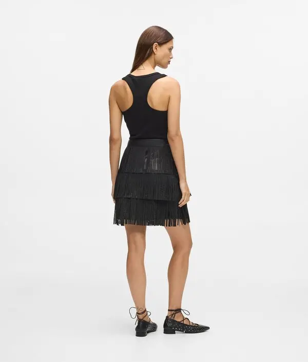 Karl Lagerfeld Fringed Mini Skirt