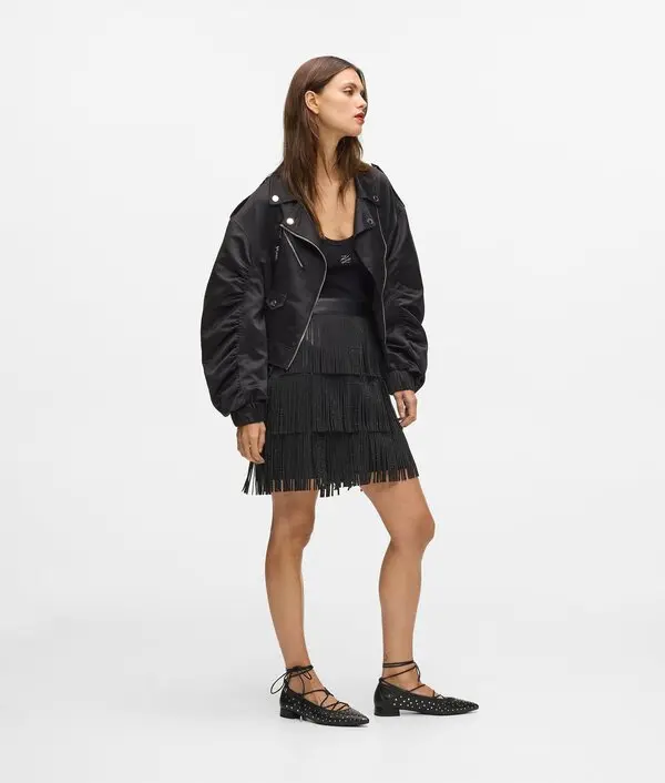 Karl Lagerfeld Fringed Mini Skirt