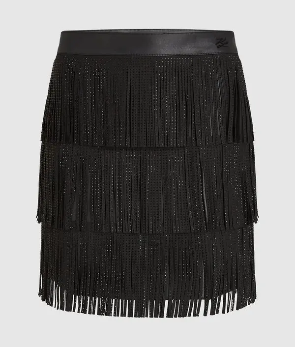 Karl Lagerfeld Fringed Mini Skirt