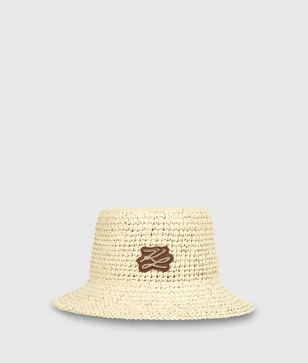 Karl Lagerfeld K/autograph Crochet Bucket Hat - Natural