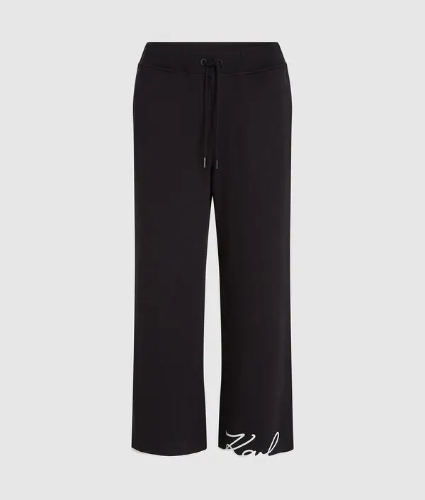 Karl Lagerfeld Signature Hem Relaxed Wide-leg Sweatpants