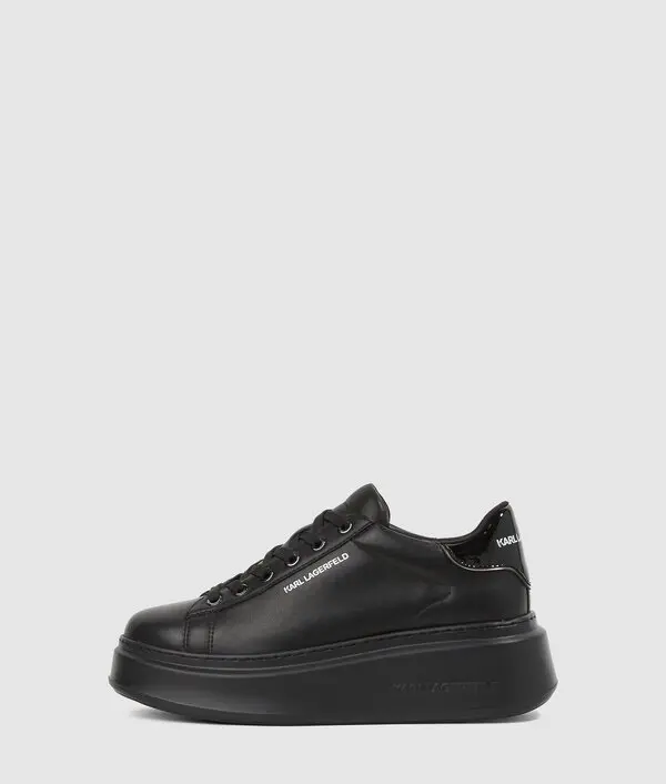 Karl Lagerfeld Anakapri Ikon Charm Sneakers In Leather - Black