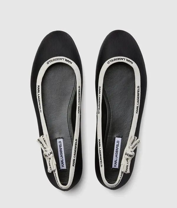 Karl Lagerfeld Ribbon Collar Ballet Flats