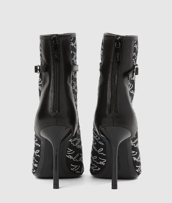 Karl Lagerfeld Signia Sparkle Ankle Boots - Black/silver