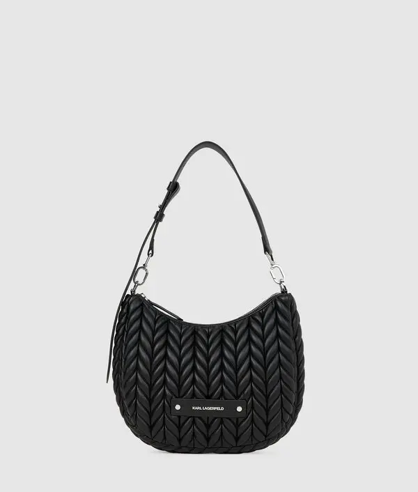 Karl Lagerfeld K/weave Small Hobo Bag - Black-nickel