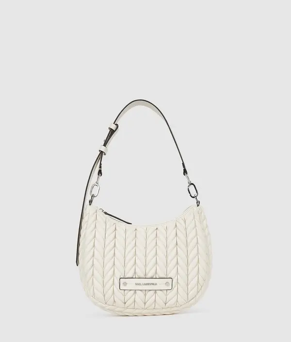 Karl Lagerfeld K/weave Small Hobo Bag - Off White
