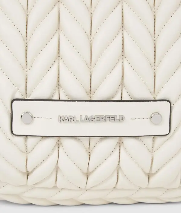 Karl Lagerfeld K/weave Small Hobo Bag - Off White