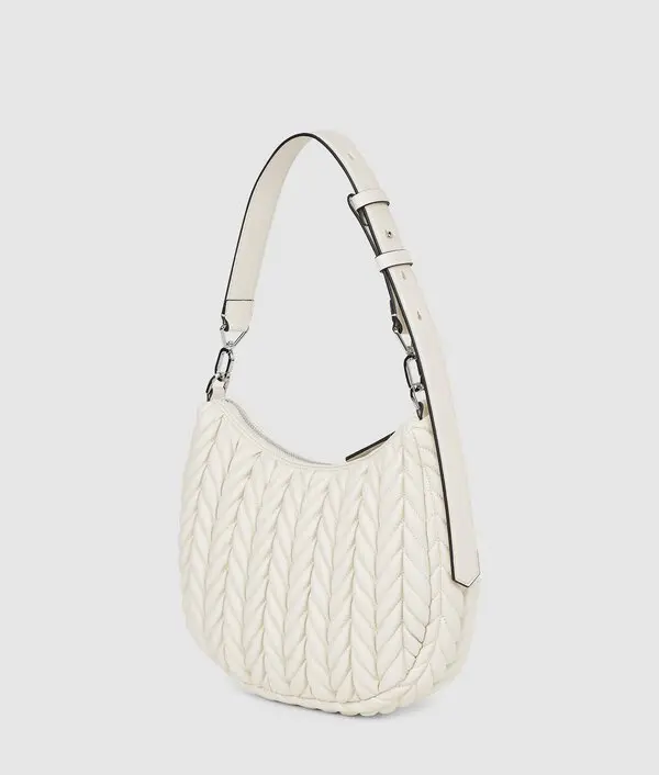 Karl Lagerfeld K/weave Small Hobo Bag - Off White